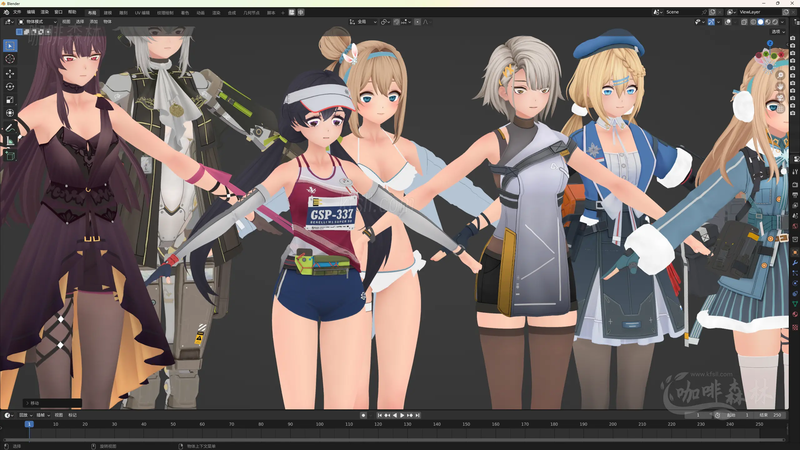 少女前线2：追放 MMD 模型整合包 | 全角色收录，战斗服+皮肤+休息室版 - 咖啡森林